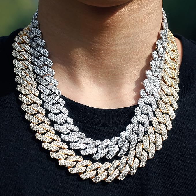 Lant cuban, barbati, fashion, inox/zirconiu, lungime 50cm, Auriu - eMAG.ro