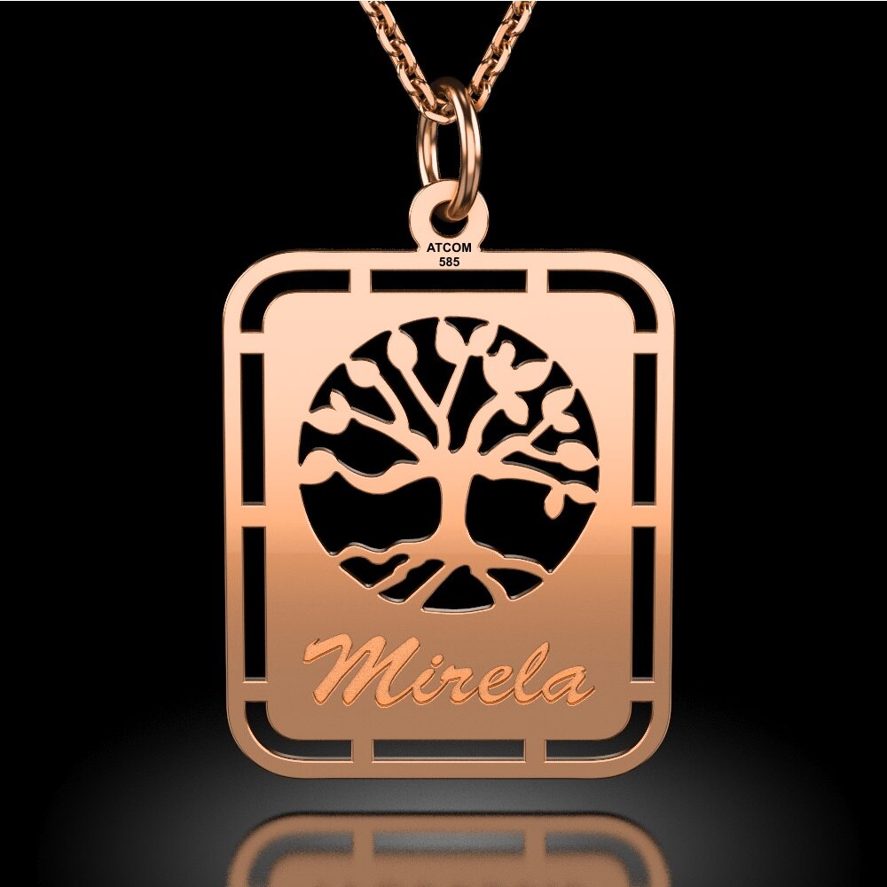 Colier din aur roz model The tree of live - eMAG.ro