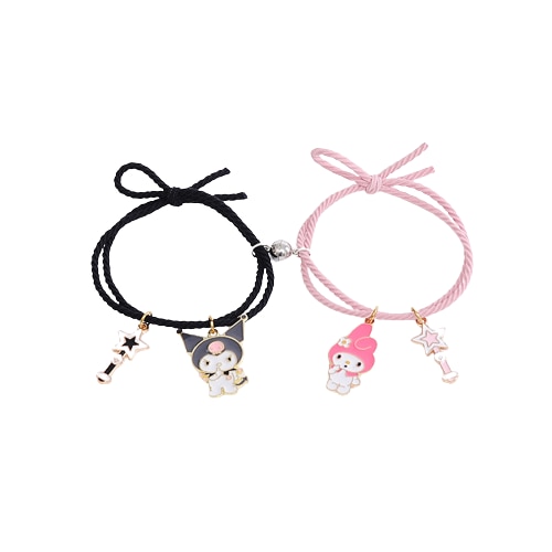 Set de doua bratari cu magnet tip snur pentru prieteni, lucrata manual ...