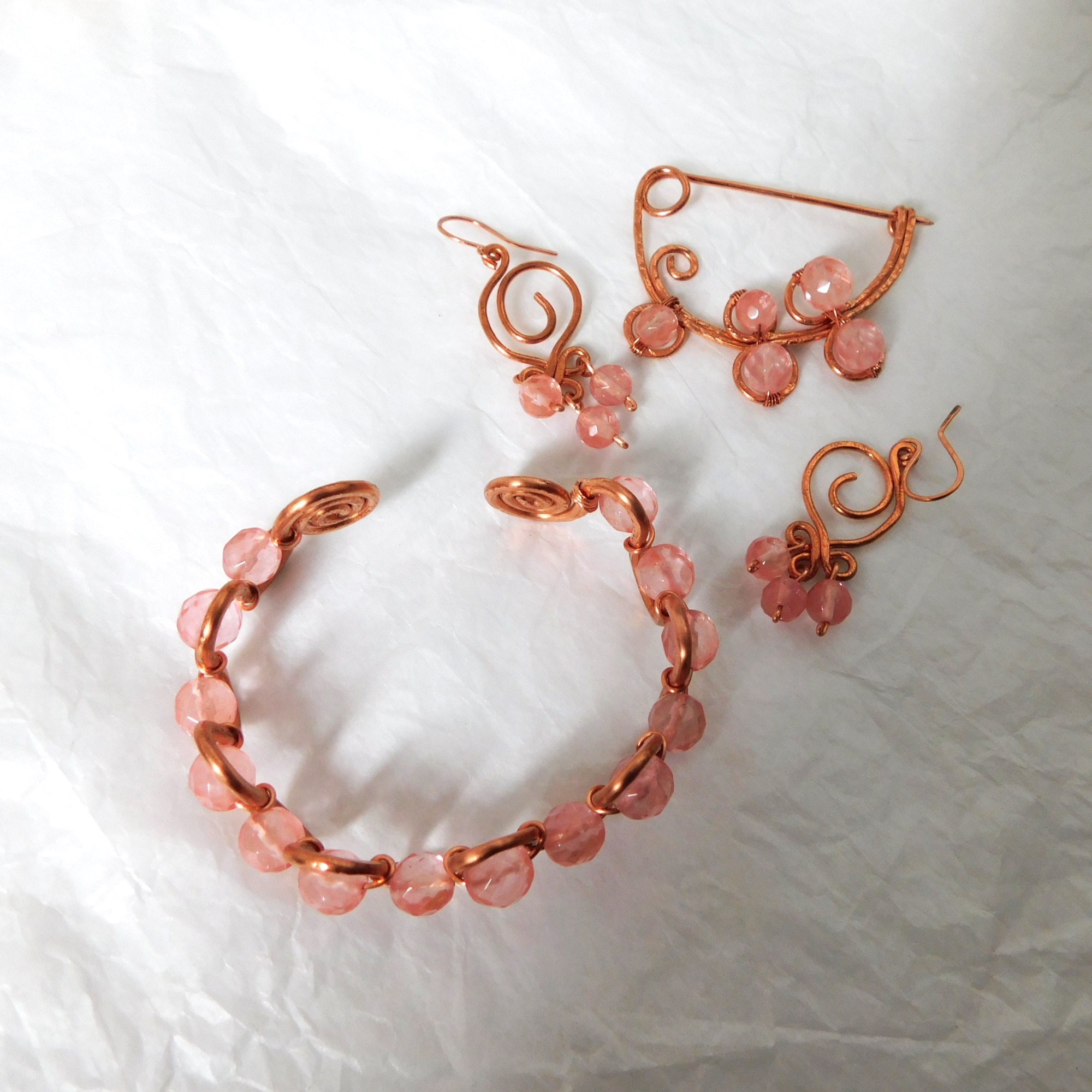 Set BBC din cupru cu cuart cireasa - eMAG.ro