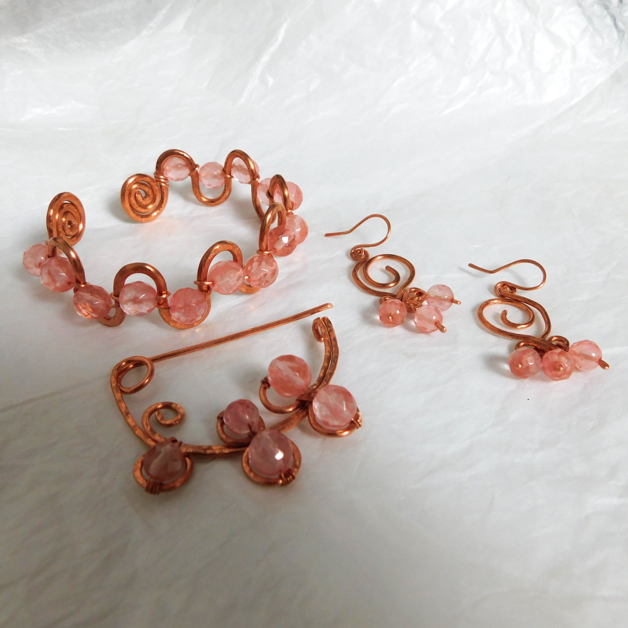 Set BBC din cupru cu cuart cireasa - eMAG.ro