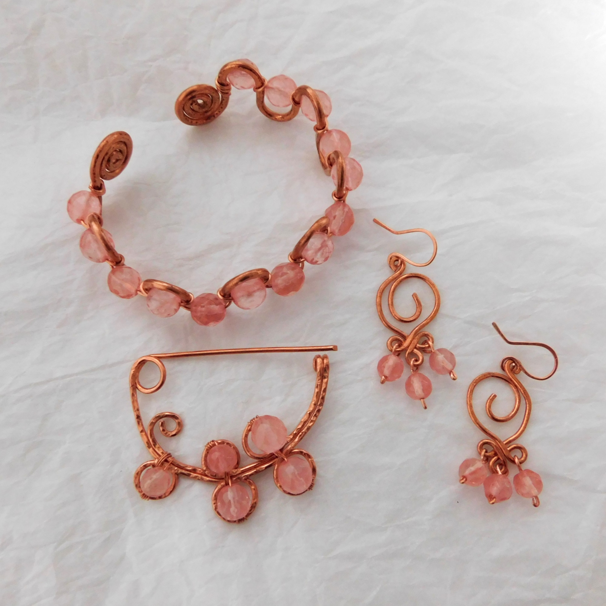 Set BBC din cupru cu cuart cireasa - eMAG.ro