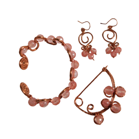 Set BBC din cupru cu cuart cireasa - eMAG.ro