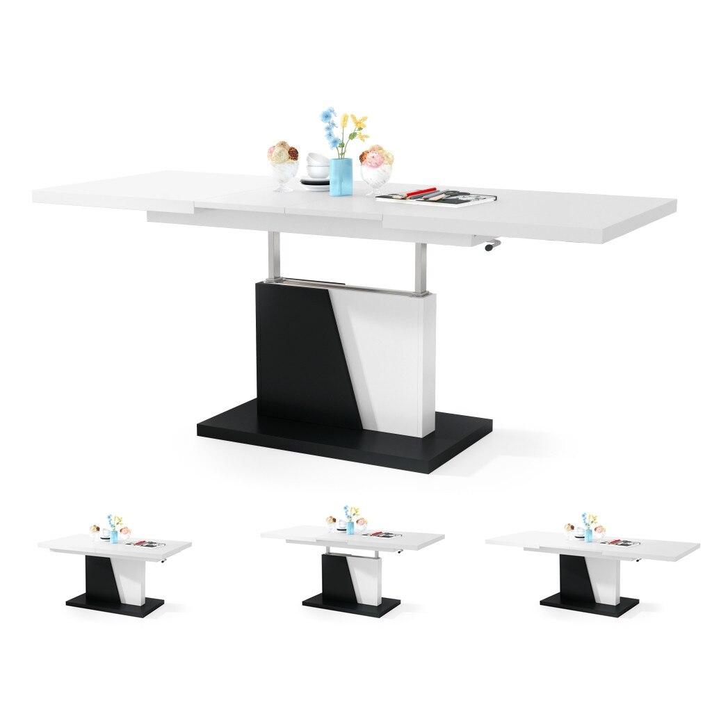 Маса за кафе, Mazzoni, GRAND NOIR Matt White/Matt Black, 120 см / 70 см ...