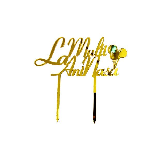 Topper pentru tort, La multi ani mama, Auriu, Wow Shop - eMAG.ro