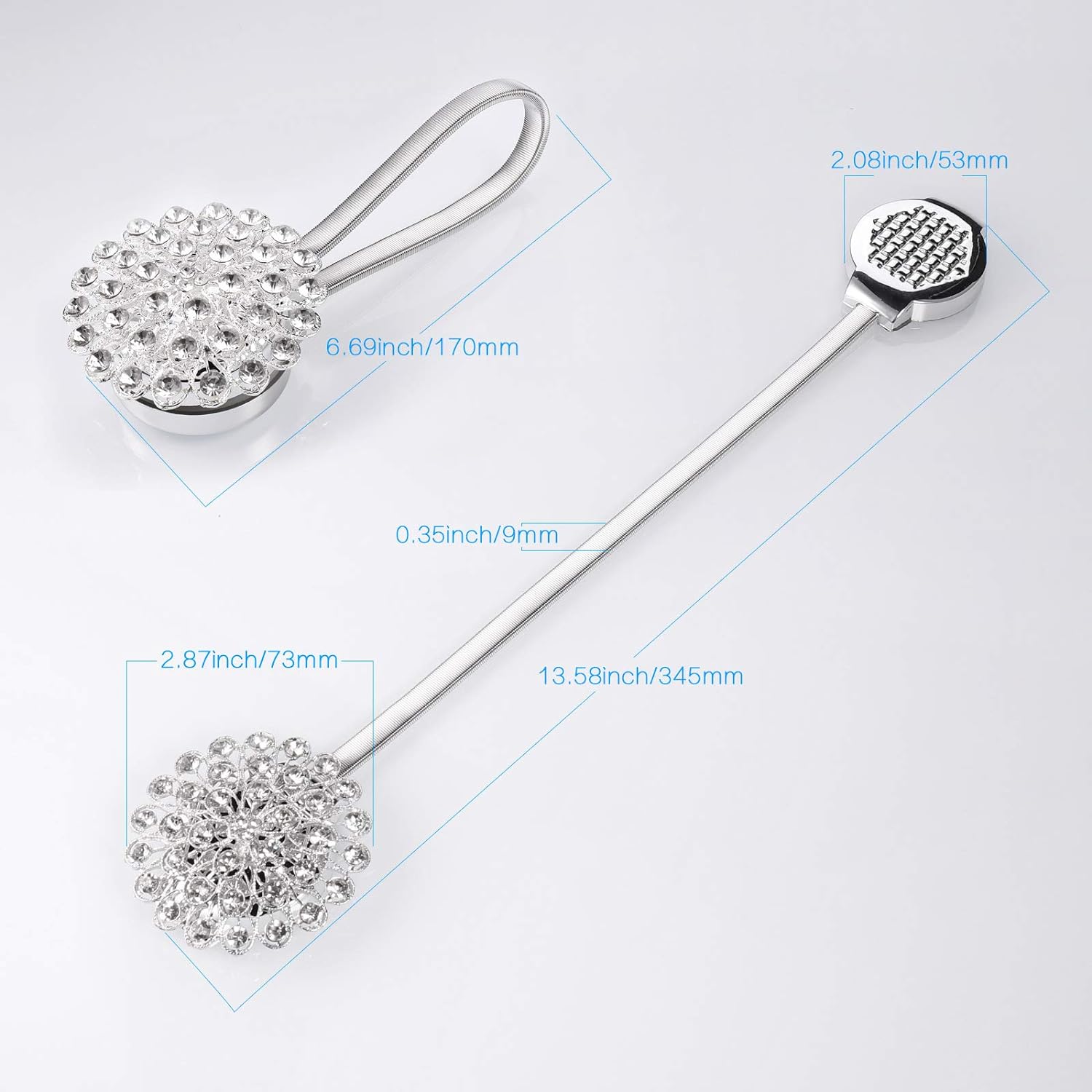 Set 2 cleme magnetice pentru perdele, Sunmostar, Argintiu - eMAG.ro