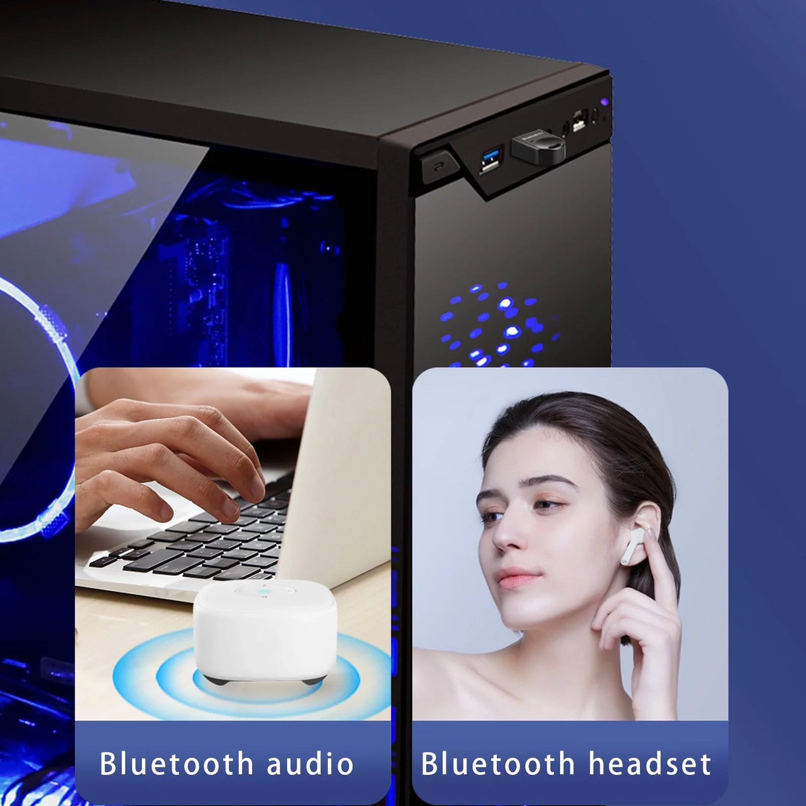 Adaptor Wireless, Zggzerg, Plug&Play, Bluetooth 5.1, USB de mare viteza ...