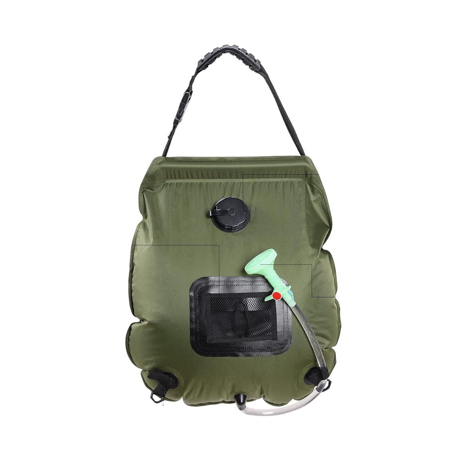 Geanta de dus portabila solara, Sunmostar, Textil, 15L, Verde - eMAG.ro