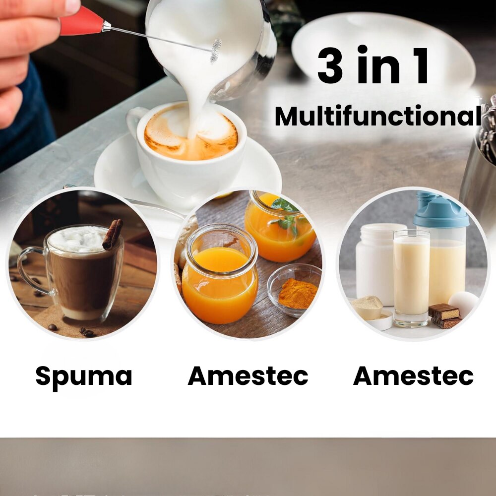 Mixer Spuma de Lapte HASEPE, Otel Inoxidabil, Electric, Usor de folosit ...