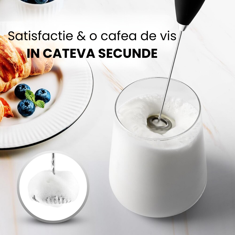 Mixer Spuma de Lapte Electric HASEPE, Otel Inoxidabil, Design Slim ...