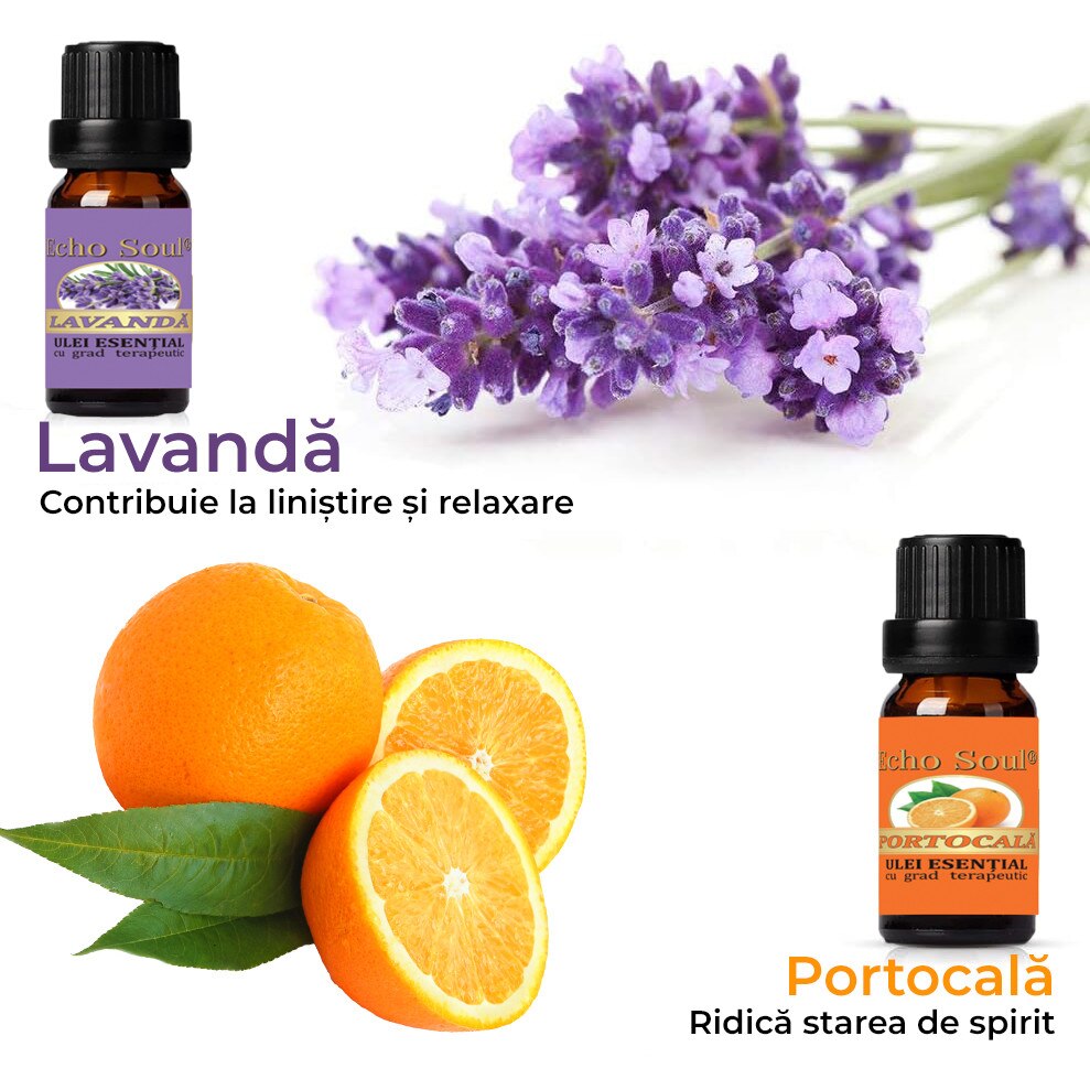 Set 6 Uleiuri esentiale aromaterapie, lavanda, portocala, eucalipt ...
