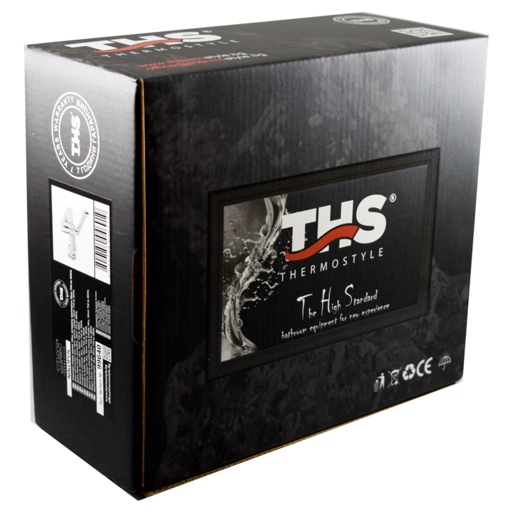 Смесител THS Thermostyle, Nikopol, За стена, За баня и кухня, С лебедка 18 см, Затварящ ...