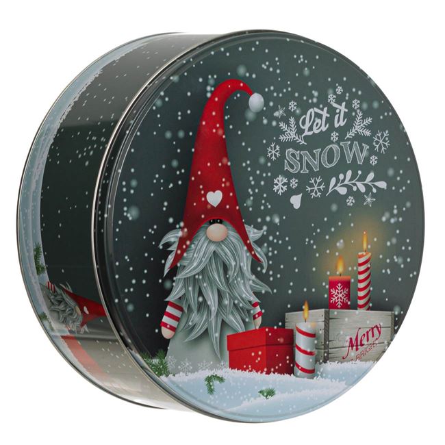Cutie Metalica Pentru Biscuiti Craciun Gnom 20 cm - eMAG.ro