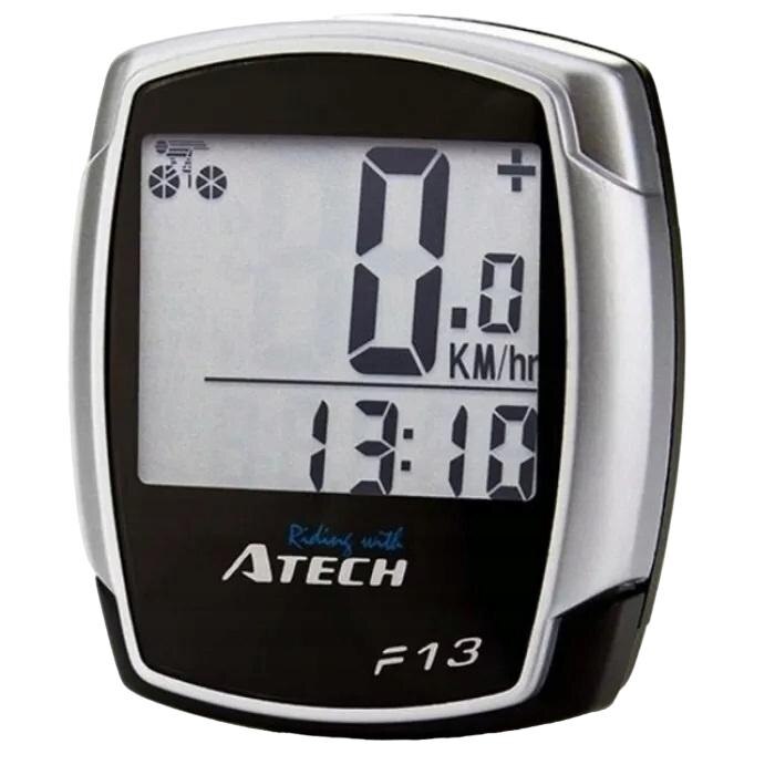 Computer cu fir pentru biciclete, Atech, 13 functii, 20-28", Negru/Gri ...