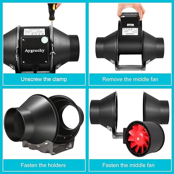 Ventilator cu conducta reglabila Aygrochy de 150 mm, evacuare, 220V ...