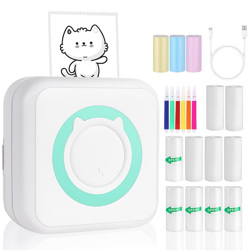 Kit mini imprimanta termica, Bolongking, 19 bucati, control prin APP ...