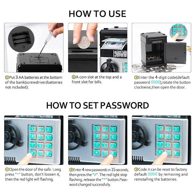 Pusculita electronica, Wepzsxo, ABS, Negru - eMAG.ro