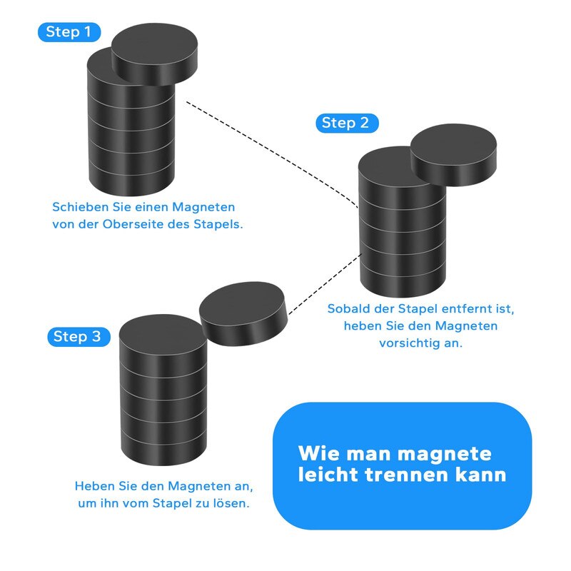 Set 10 magneti pentru tabla, JENUOS®, 30 mm, Negru - eMAG.ro