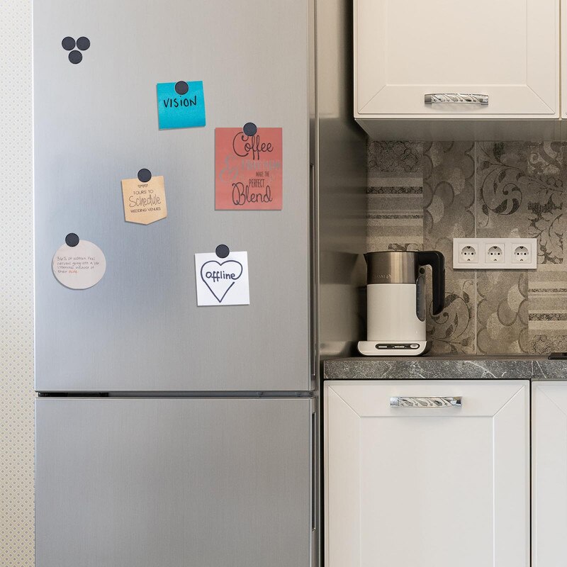 Set 10 magneti pentru tabla, JENUOS®, 30 mm, Negru - eMAG.ro