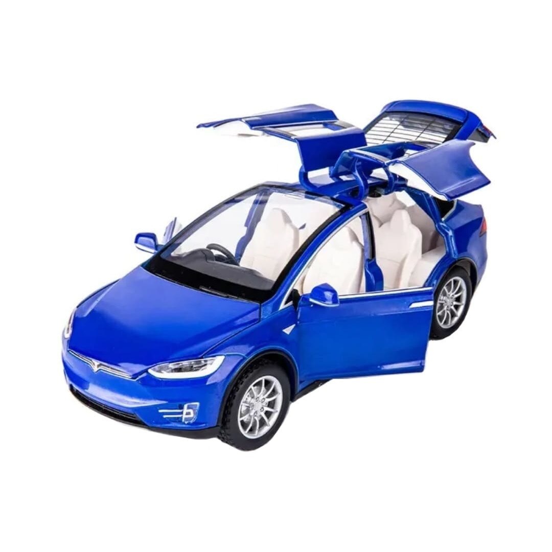 Masinuta metal mecanica, model Tesla X 90D, scara 1:22, sunete, usi ...