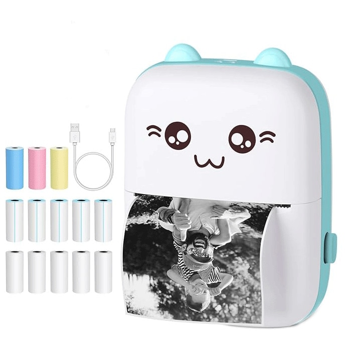 Mini imprimanta termica + 5 role de hartie de imprimare, Vaxiuja ...