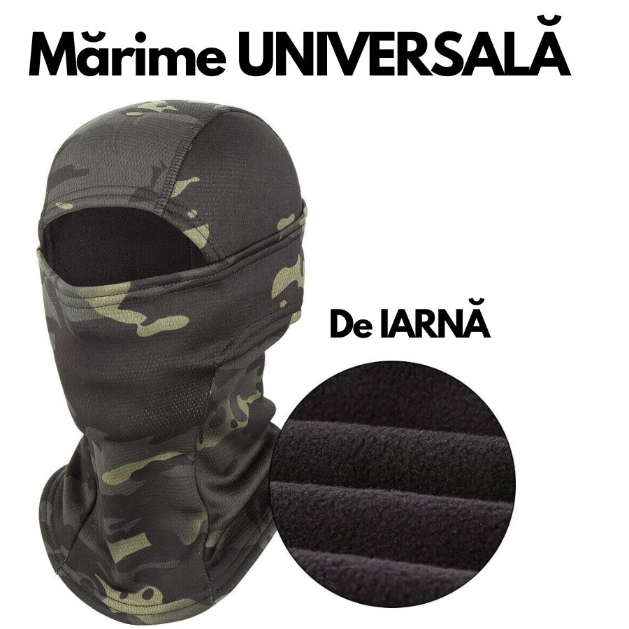 Cagula Tactica Combat de Iarna, 6in1 Multifunctionala, Negru Camuflaj ...