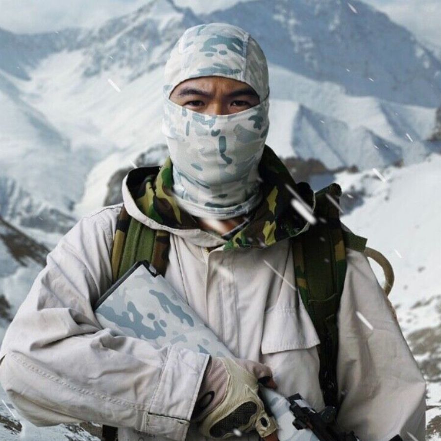 Cagula Tactica Combat de Iarna, 6in1 Multifunctionala, Alb Camuflaj ...