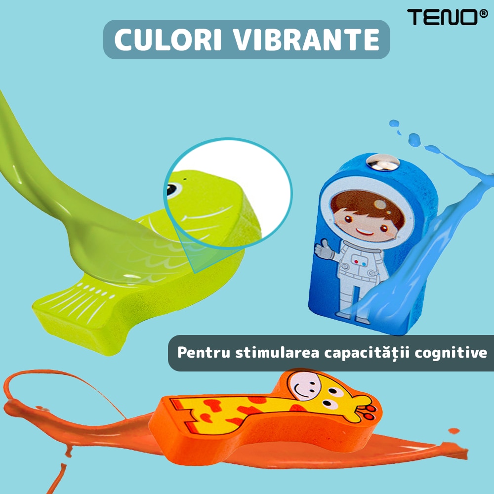 Joc Educativ din Lemn Teno®, sortator de culori, fructe si legume ...