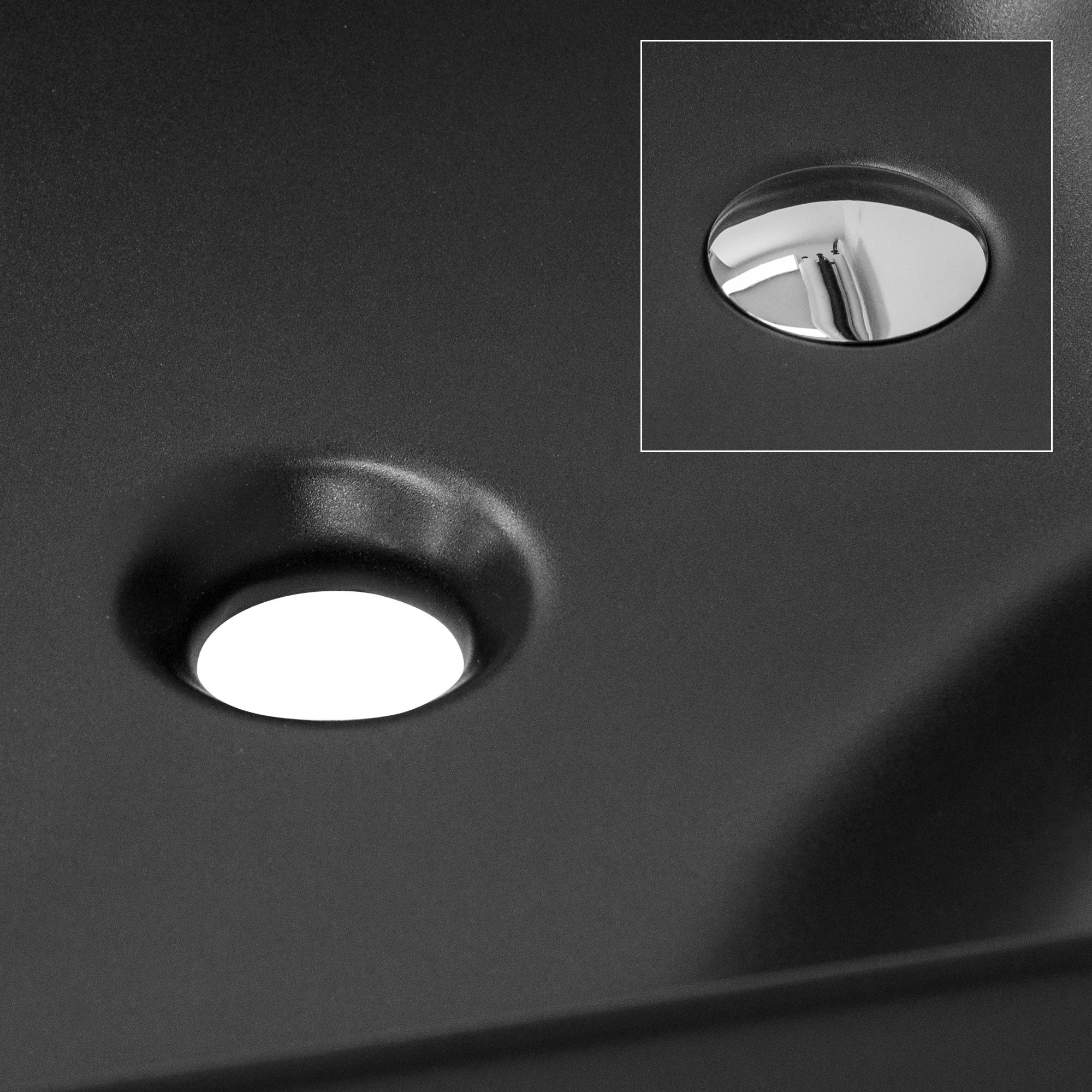 Chiuveta ML-Design, ceramica, negru mat, 430x430x120mm, instalare ...