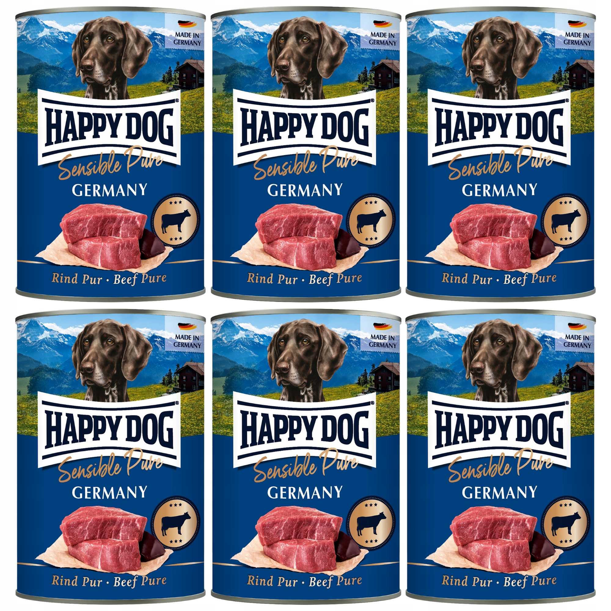 Set de 6x conserve pentru caini Germania, Beef, 400g - Snack, trata ...