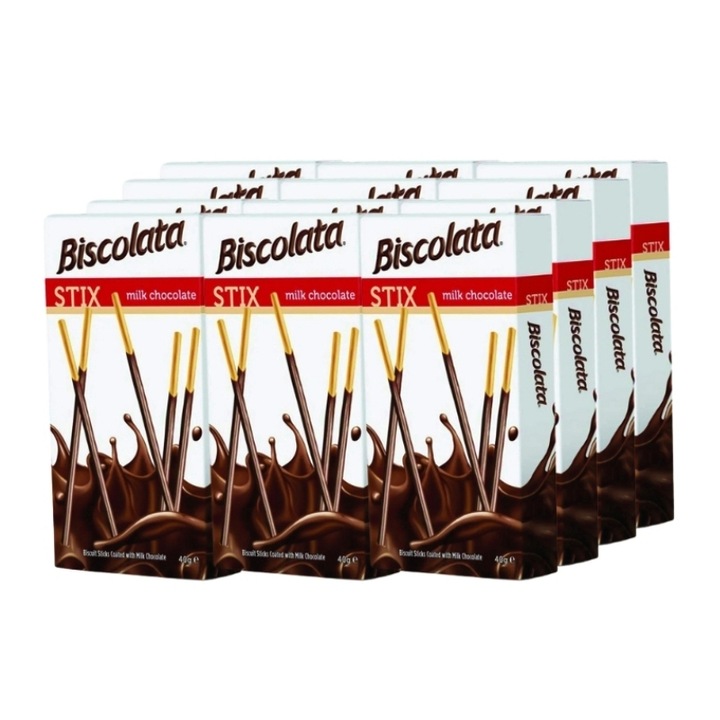 Sticksuri cu ciocolata Biscolata Stix, set 12 cutii x 40 gr - eMAG.ro