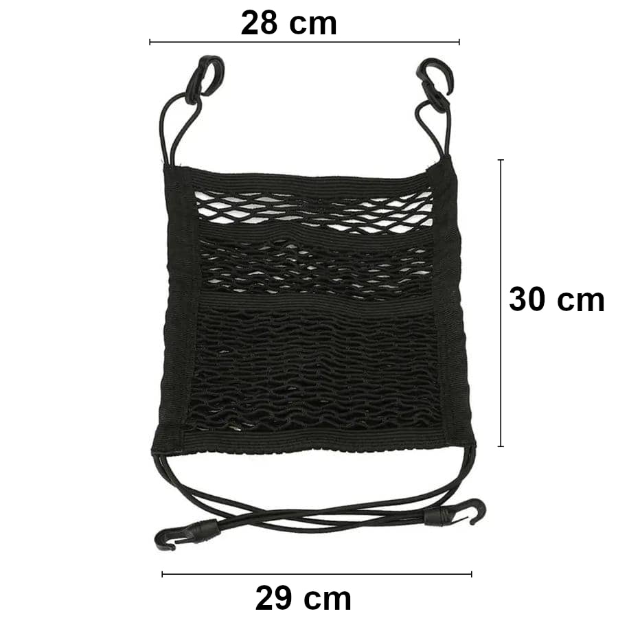 Organizator auto tip plasa pentru bagaje cu 4 carlige, 3 buzunare ...