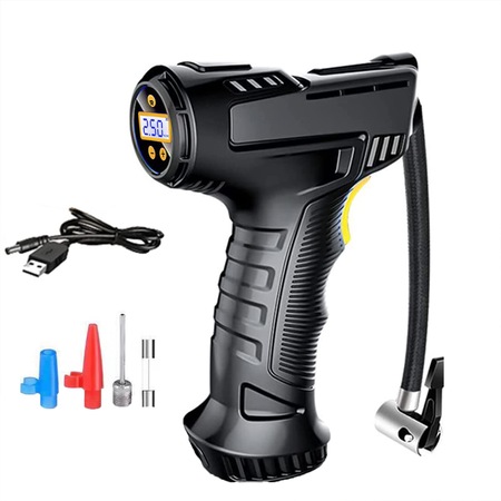 Mini compresor auto portabil tip pistol, afisaj digital, lumina LED ...