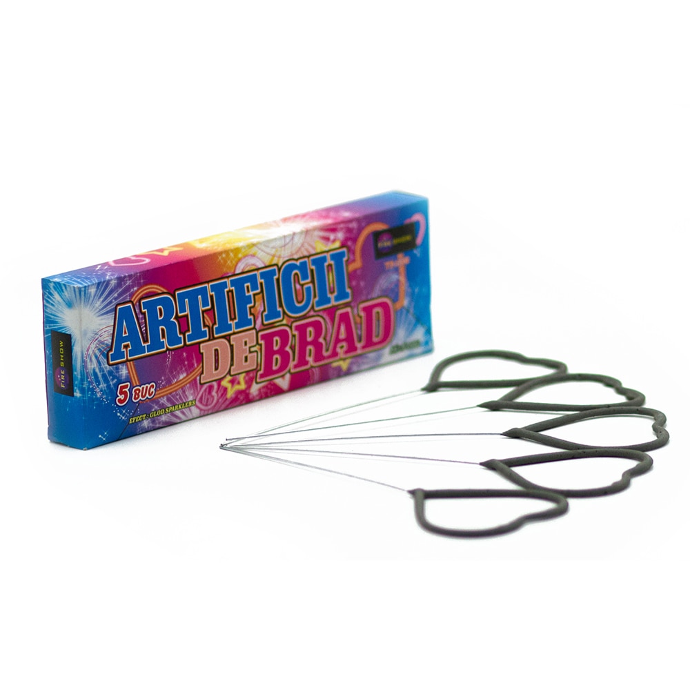 Artificii de brad, forma de inima, 5 buc - eMAG.ro