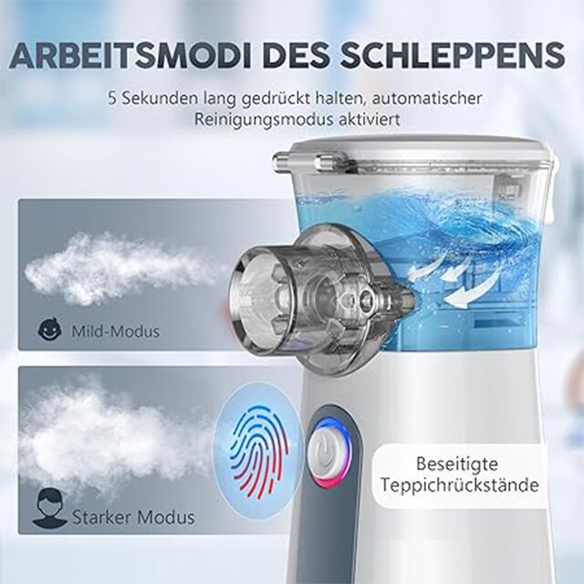 Set inhalator portabil pentru adulti si copii cu mustiuc si masca ...