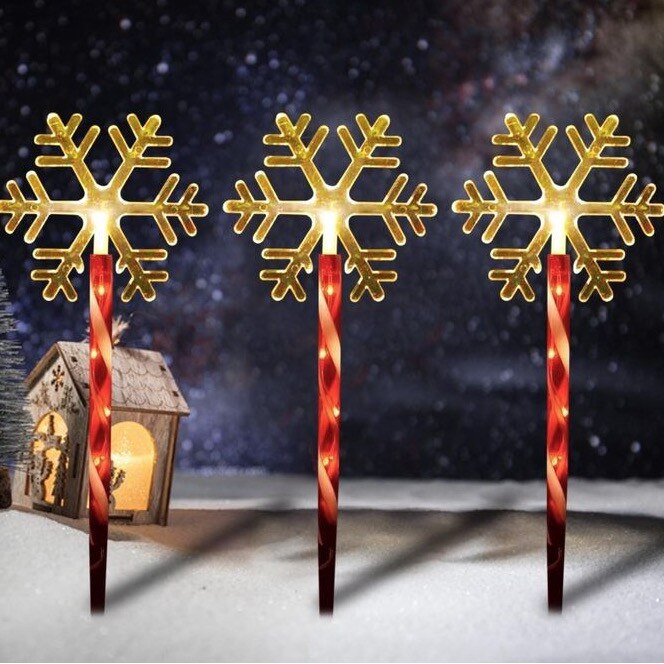 Set 5 acadele fulgi de Craciun, pentru exterior, incarcare solara, 40 ...