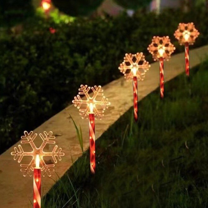Set 5 acadele fulgi de Craciun, pentru exterior, incarcare solara, 40 ...