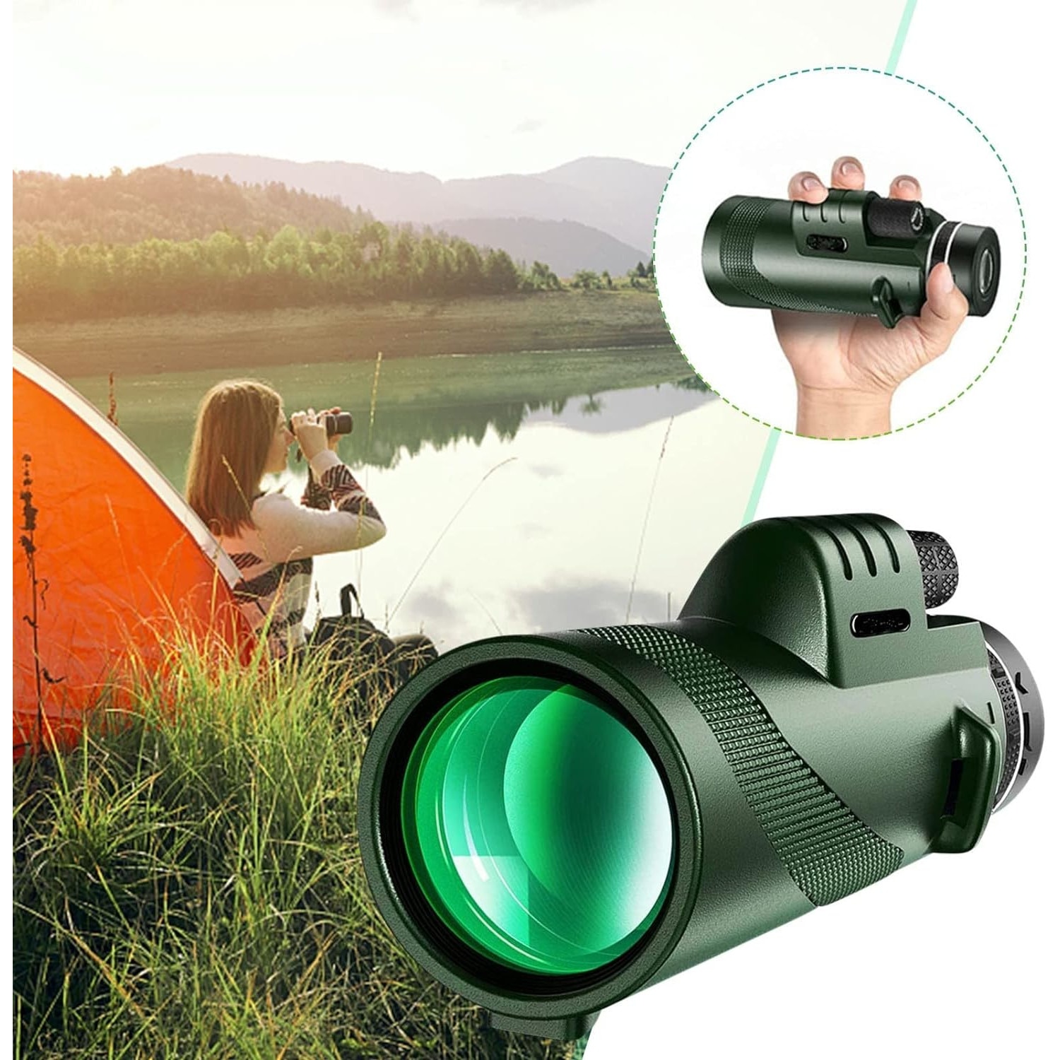 Monoclu Telescop profesional idepet®, HD 80x100 Prisma BaK-4 Dual Focus ...