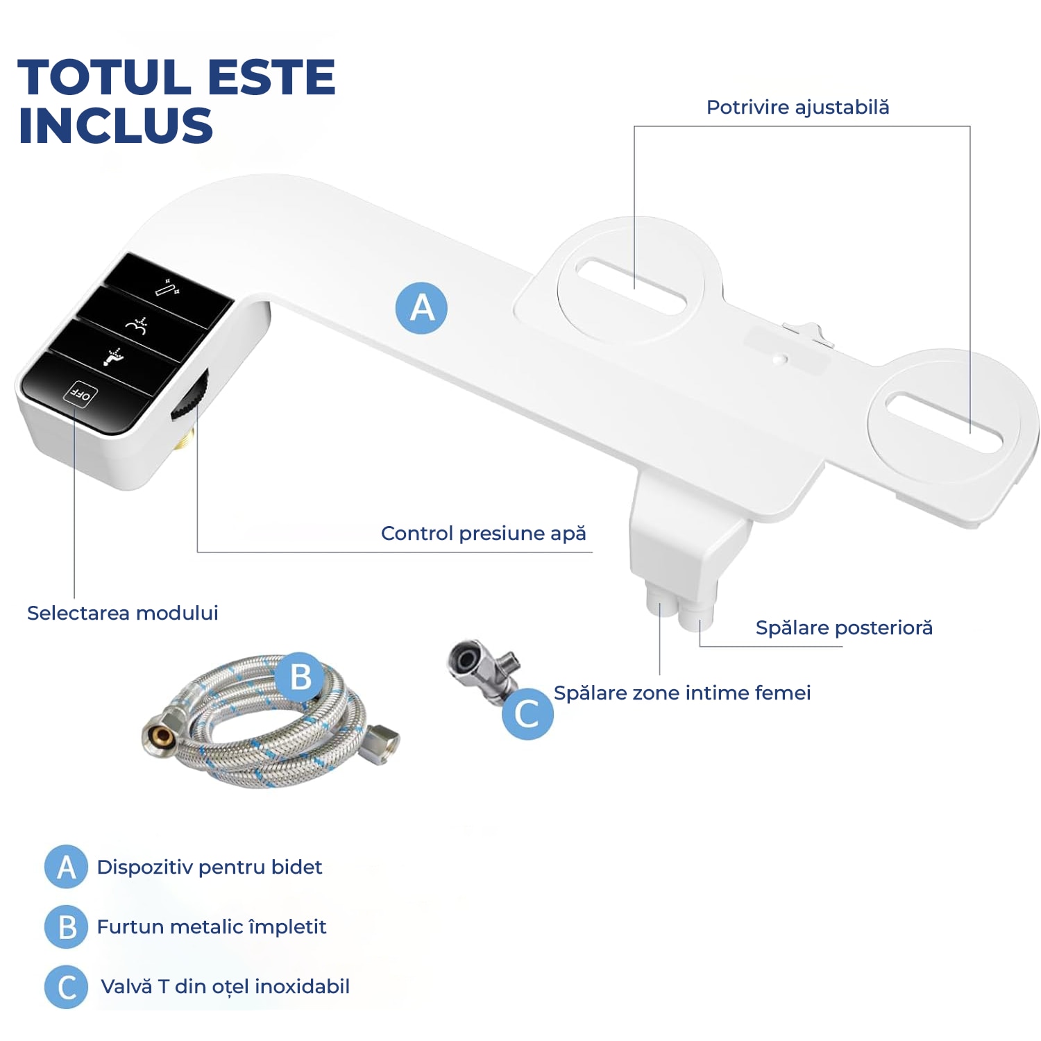 Bideu Retractabil Elindor® pentru Toaleta cu Functie de Auto Curatare ...