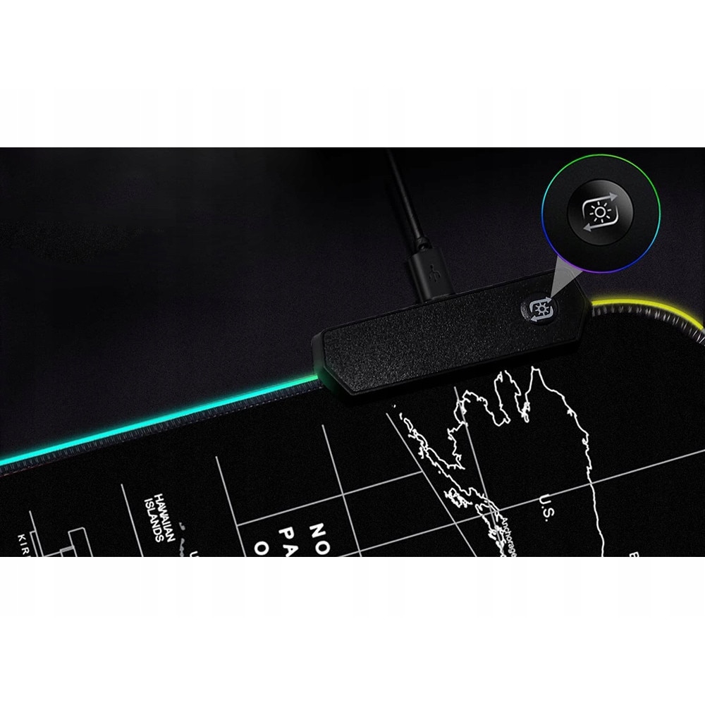 Mousepad Gaming Profesional, RGB, Iluminare LED 12 Moduri, 7 Culori ...