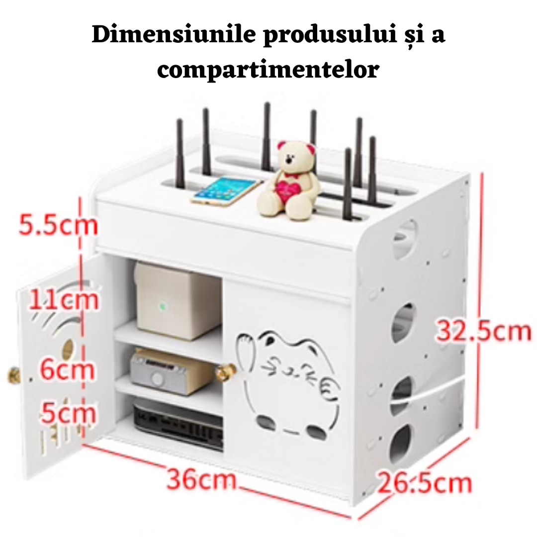 Raft Suport Router Wireless Seezesol Solution™ pentru mascare fire si ...