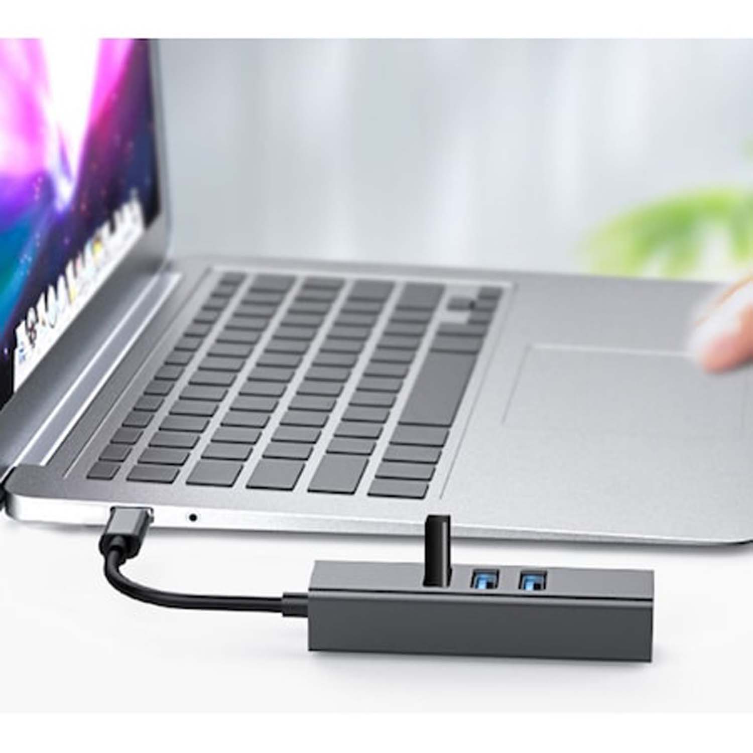 Convertor port tip c3, USB-C la RJ45, adaptor LAN Gigabit CO2, Ethernet ...