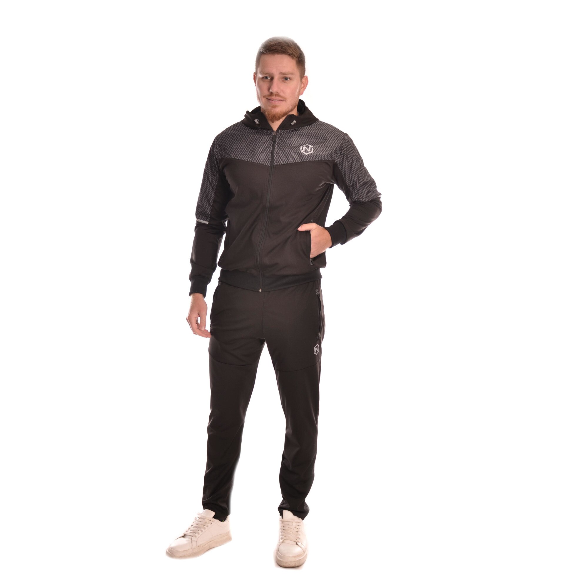 Trening pentru barbati, Norex, Poliester, Negru/Gri, XL - eMAG.ro