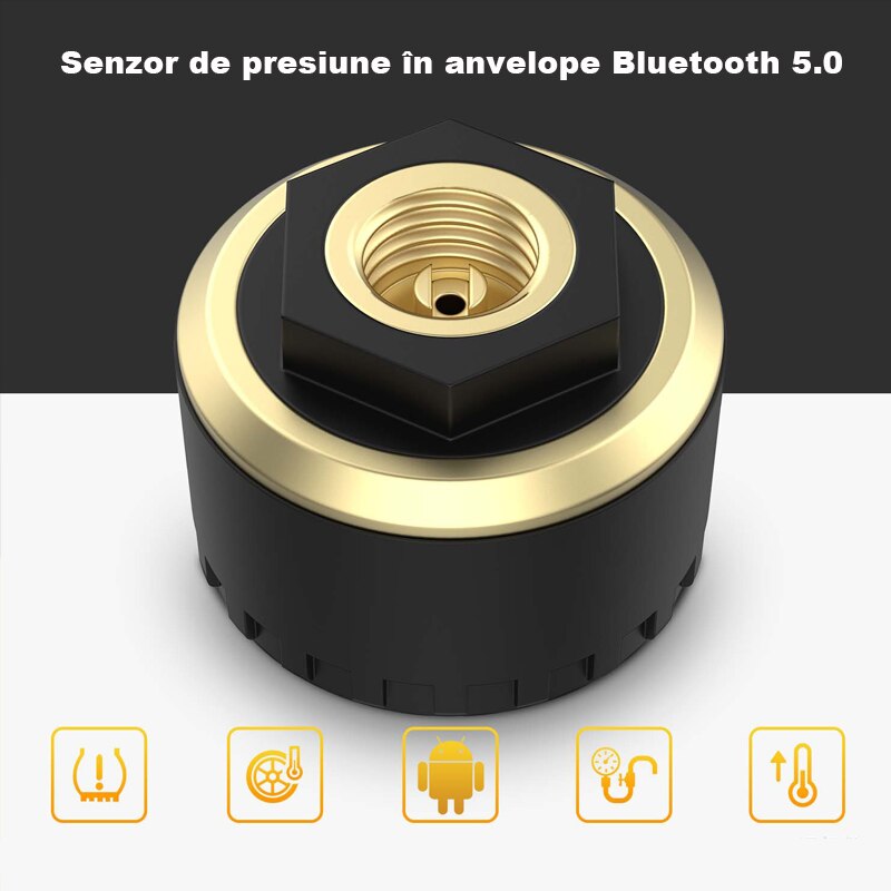 Monitorizarea presiunii in pneuri prin Bluetooth, Negru - eMAG.ro