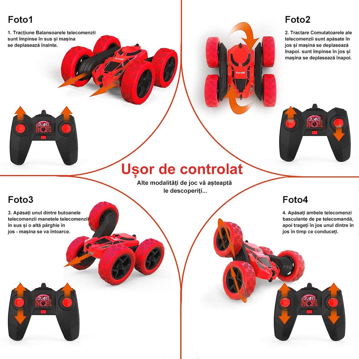 Кола с дистанционно управление за деца, Xinxu, 2,4 GHz радиоуправляема ...