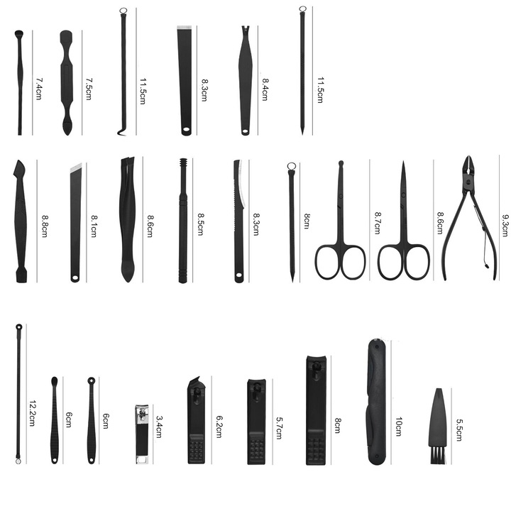 Set 25 instrumente manichiura si pedichiura, Axroad Mall, Cu pila ...