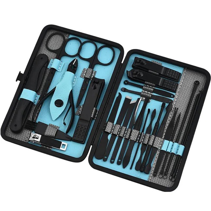 Set 25 instrumente manichiura si pedichiura, Axroad Mall, Cu pila ...