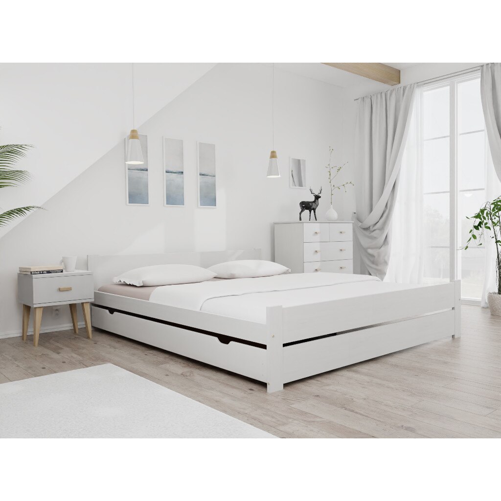 Pat Textilomanie IKAROS DOUBLE 180 x 200 cm, fara saltea, cu lamele ...