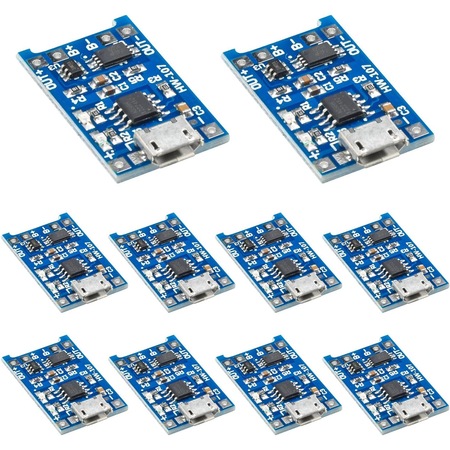 Set 10 Modul incarcare baterii litiu, JENUOS®, Micro USB, 1A TP4056 ...