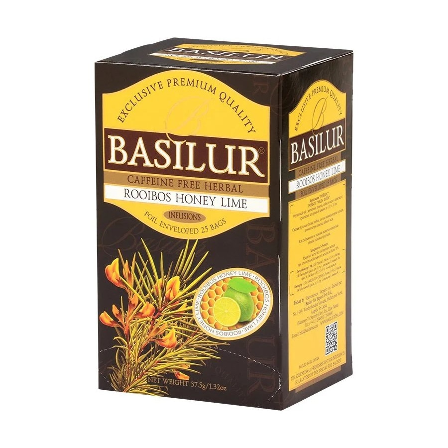 Ceai Rosu, Basilur, Rooibos Honey & Lime, 25 pliculete, 37.5 g - eMAG.ro